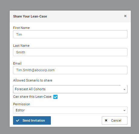 Lean-Case Benefits – Business Plan Scenarios & Reporting · Lean-Case